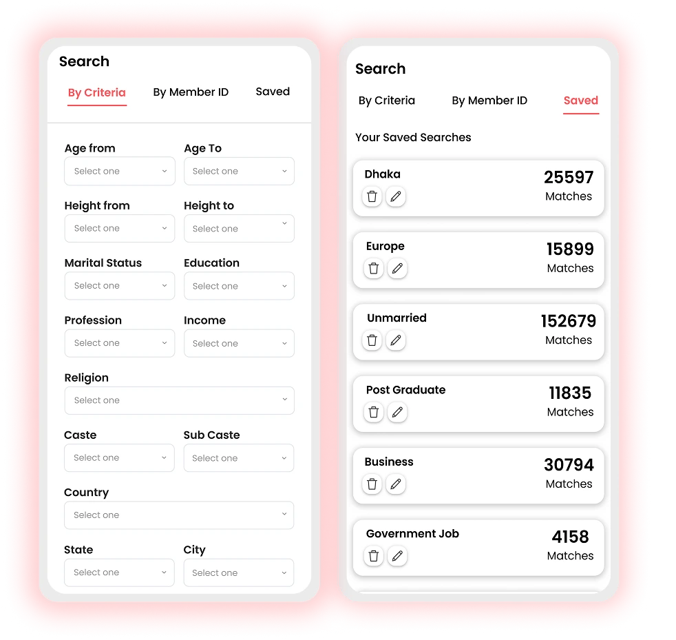 Search Filters Interface